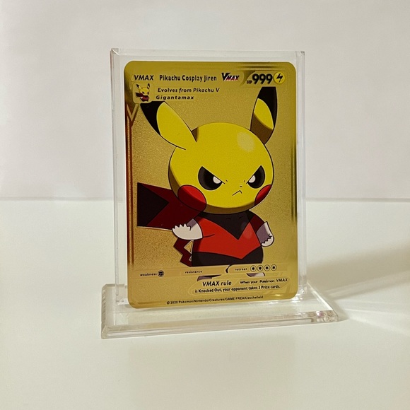 Pokemon | Other | Pokemon Pikachu Cosplay Jiren Metal Gold Card ...